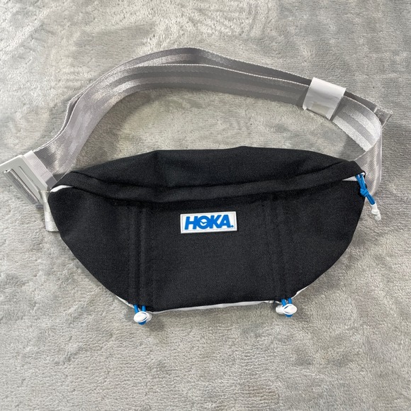 Hoka | Bags | Hoka Running Belt Bag Black White Blue Adjustable Strap ...